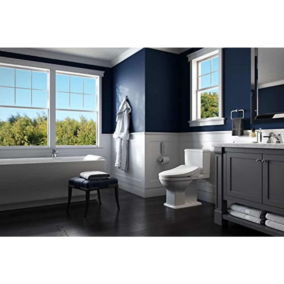 TOTO SW3054#01 S550E Electronic Bidet Toilet Seat with Cleansing Warm, Nightlight, Auto Open and Close Lid, Instantaneous Water Heating, and EWATER+, Elongated Classic, Cotton White