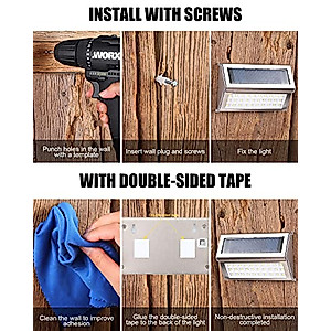 Treela 16 Pack Solar Step Lights Waterproof Stair Lights, Each One with 30 LED Lights, Outdoor Driveway Lights for Yard Fence Driveway Walkway Garden (Cold White Light)