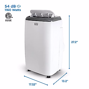 BLACK+DECKER 12,000 BTU Portable Air Conditioner with Heat and Remote Control, White