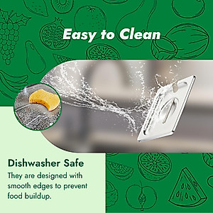 HECMAC 6-Pack 1/6 Size Notched Hotel Pan Cover,Stainless Steel Solid Steam Table Catering Food Pan Lid with Handle