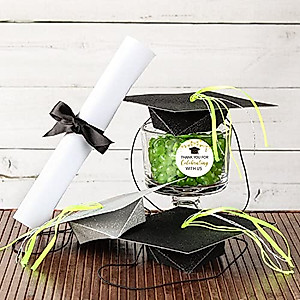 2" Gold Graduation Thank You Stickers, 50 Congrats Grad Party Round Favor Sticker Labels.