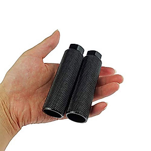 Zelerdo 2 Pairs Aluminum Alloy Bike Pegs for Mountain Bike Cycling Rear Stunt Pegs Fit 3/8 inch Axles (Pure black,100x28 mm)