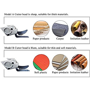 MXBAOHENG Electric Scissors Fabric Cutter Wbt-1 Rechargeable Shears Portable Cloth Cutter w/ 2 Batteries and Blades for Carpet/Paperboard/Leather