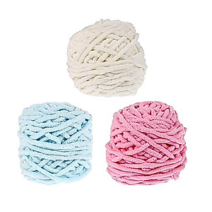 3 Pcs Ball of Yarn Yarn Stuff DIY Kits Chunky Vegan Yarn Hand Crochet Knitting Craft Chunky Macrame Rope Woolen Yarn Knitting Wool Wovening Material Cotton Clothing