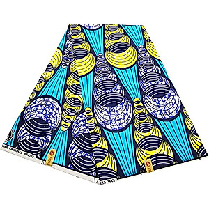 African Fabric African Print Fabric Ankara Wax 6 Yards Ankara Fabric Kente Cloth Fabric by The Yard (The Natural Pattern)