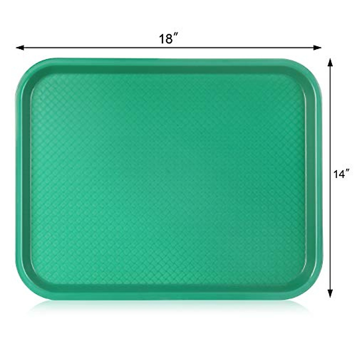 New Star Foodservice 24784 Green Plastic Fast Food Tray, 14 by 18-Inch, Set of 12