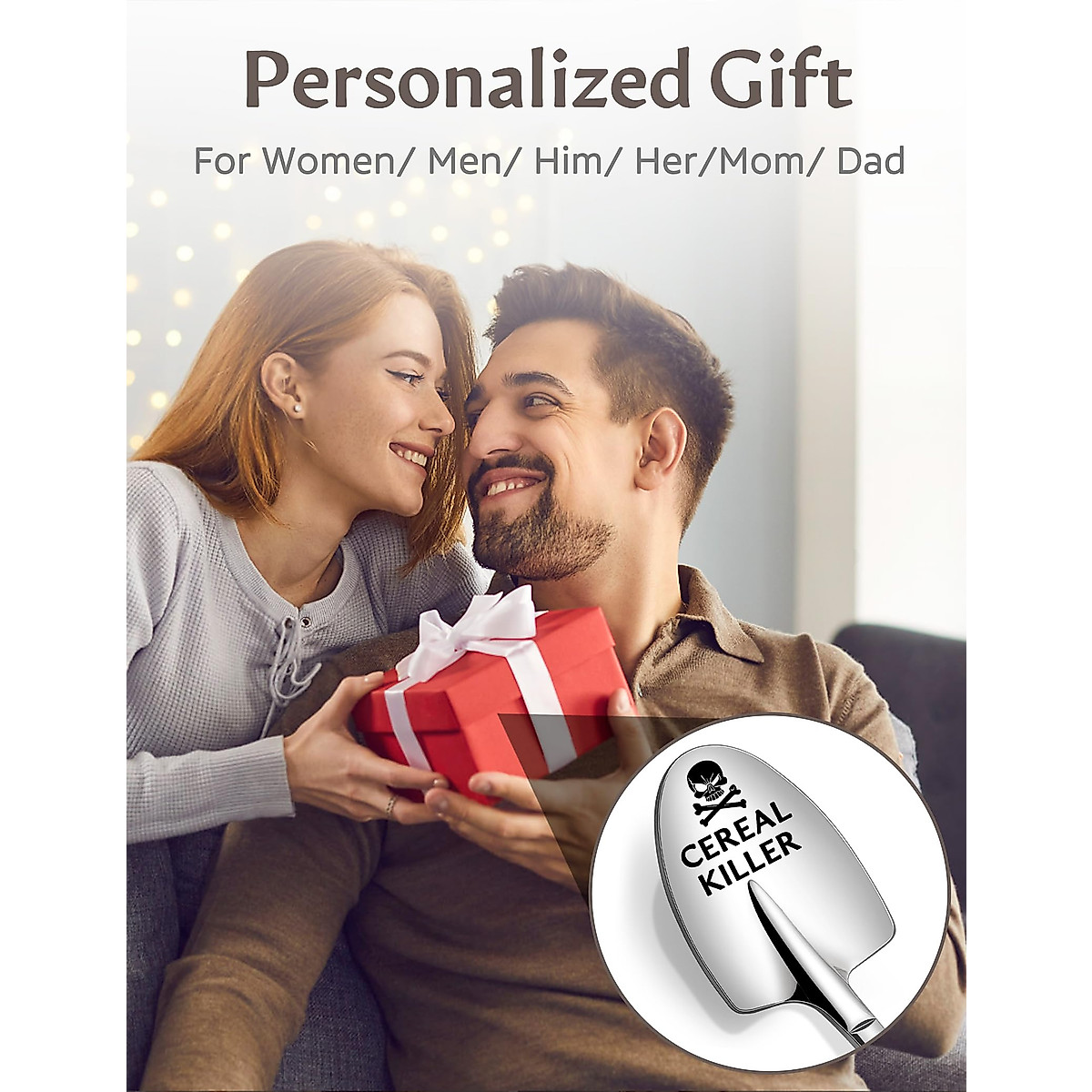 Funny Christmas Gifts for Men Stocking Stuffers, Mens Birthday Gifts for Him, Boyfriend, Husband, Unique Gifts for Dad, Grandpa, Gag Gifts Cereal Killer Spoon