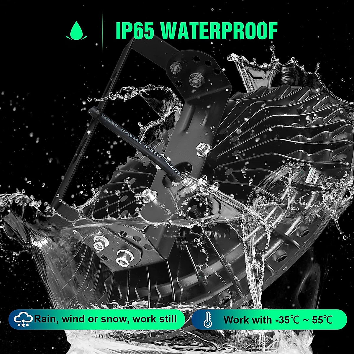 Viugreum 500W UFO LED High Bay Light, 50000LM 6000K-6500K Daylight White Ultra Thin LED Warehouse Lighting, IP65 Waterproof Commercial Bay Lighting for Garage Barn Workshop Residential