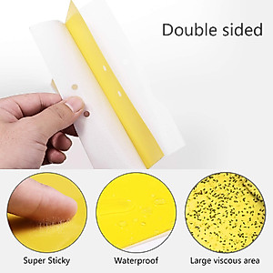 Garutom 30-Pack Dual-Sided Yellow Sticky Traps for Flying Plant Insect Such as Fungus Gnats, Whiteflies, Aphids, Leafminers, etc (6x8 Inches, Included 30pcs Twist Ties)