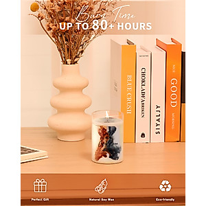 IZIDDO Coffee Bean Candles for Home Scented,15oz Extra Strong Scented Candles,90 Hours Burn Handmade Tie-Dye Candle,Holiday Candles Gifts for Women Men