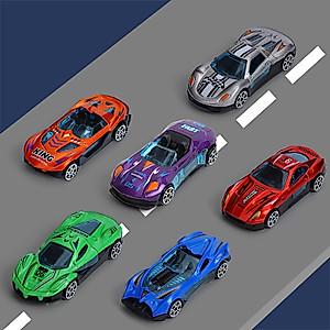 iHaHa Toddler Toys for 3 4 5 6 Years Old Boys, Die-Cast Transport Truck Car Toys 6-Inch Race Track for Boys Kids, Toddler Car Toys Track Set for Kids Boys Girls