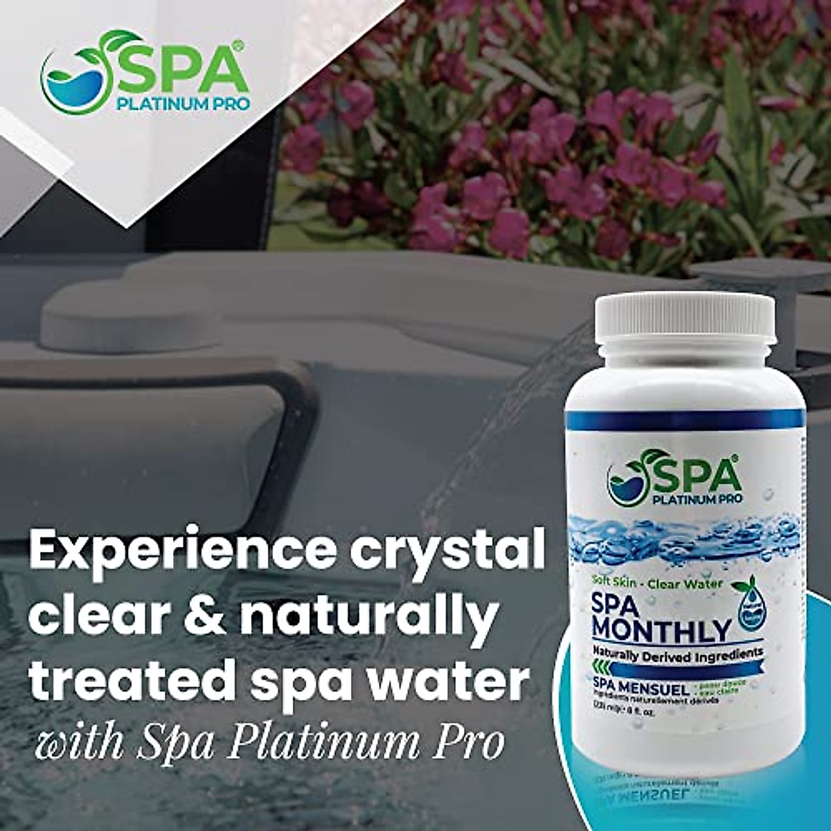 Spa Platinum Pro Natural Hot Tub Treatment - Hot Tub Water Treatment - Easy to Use Spa Water Treatment - Natural Spa Hot Tub Treatment - Six Months Supply Hot Tub Treatment