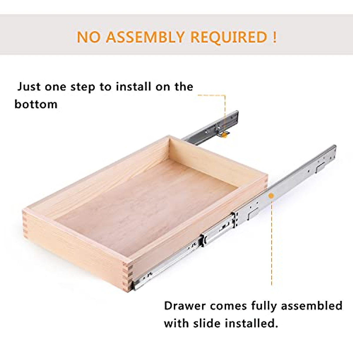 Mulush Pull Out Cabinet Organizer, Soft Close Slide Out Wood Drawer Storage Shelves for Kitchen, 14”W x 21”D, Requires At Least 15.5” Cabinet Opening, Finished
