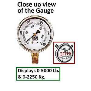 Sherline Hydraulic Tongue Weight Scale (5781) DISPLAYS Both 0-5000lb and 0-2250 Kg. Very Stable