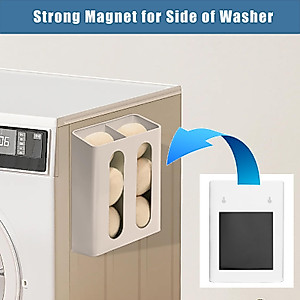 SSTATES Magnetic Dryer Balls Holder for Laundry Room Organization and Storage, Modern Lint Bin for Farmhouse Decor, White (Balls Not Included)