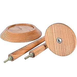 BarvA Big Wood Yarn Holder Set Advanced Metal Twirling Mechanism Lazy Susan Stand Ball Spindle Sewing Crocheting Tool Wool Cord Organizer Ribbon Storage Knitting Embroidery Thread Crochet Accessories