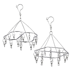 WudTus Sock Dryer Rack, Large Stainless Steel Laundry Drying Rack for Air Drying Sock Hanger, Underwear Hanger, Clothes Hangers (2 Pack Round)