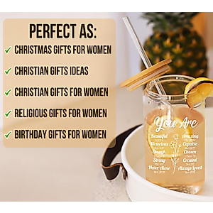 HEXMOZ Christian Gifts for Women - Religious Gifts, Christian Mothers Day Gifts for Women, Friend, Ladies, Sister, Church - Inspirational, Birthday, Spiritual, Catholic, Jesus, Bible Gifts - Glass Cup