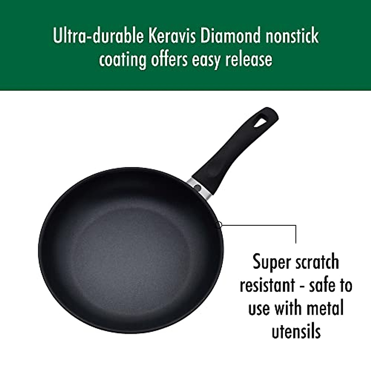 BALLARINI Parma Arezzo by HENCKELS 3-pc Nonstick Fry Pan Set, Made in Italy, Durable and Easy to clean, Set includes 8-inch, 10-inch and 12-inch fry pan