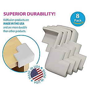 KidKusion Corner Cushion | Made in USA | Taupe | 8 Pack | Furniture and Corner Protector