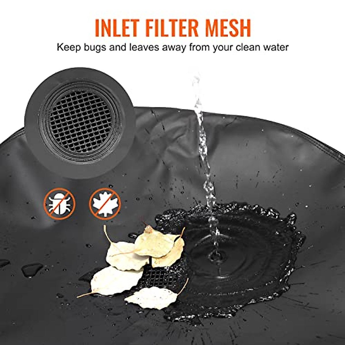 VEVOR 100 Gallon Collapsible Rain Barrel, Portable Rainwater Collection System Water Storage Tank for Garden Water Catcher,Rain Water Collection Barrel with Two Spigots and Overflow Kit,Black