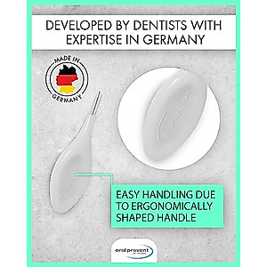 Oral Prevent 24 Pieces interdental Brushes - Tooth Cleaning for The interdental Spaces - Proxy Brushes - Tartar/Caries Prevention (0.45 mm, White)
