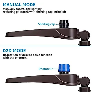 LEONLITE 300W LED Parking Lot Light, Dusk to Dawn Adjustable Shoebox Pole Lights with Photocell, Commercial LED Street Lighting, UL Listed, 1-10V Dimmable, IP65 Waterproof, 5000K Daylight