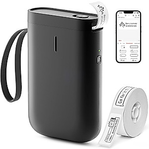 DEEPIN Label Maker Machine D101 Bluetooth Label Maker with Tape, 0.4-1 Inch Print Width Thermal Label Printer Portable for Business, School, Office Organization, Home Storage, White