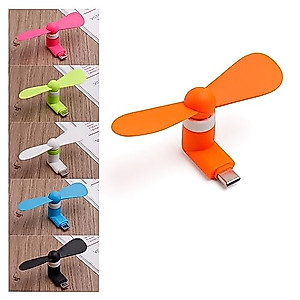 U-M Mini Cellphone Fan Portable Cool Cooler Rotating Fan Mini Rotating Fan with Two Leaves for - Random Color Nice