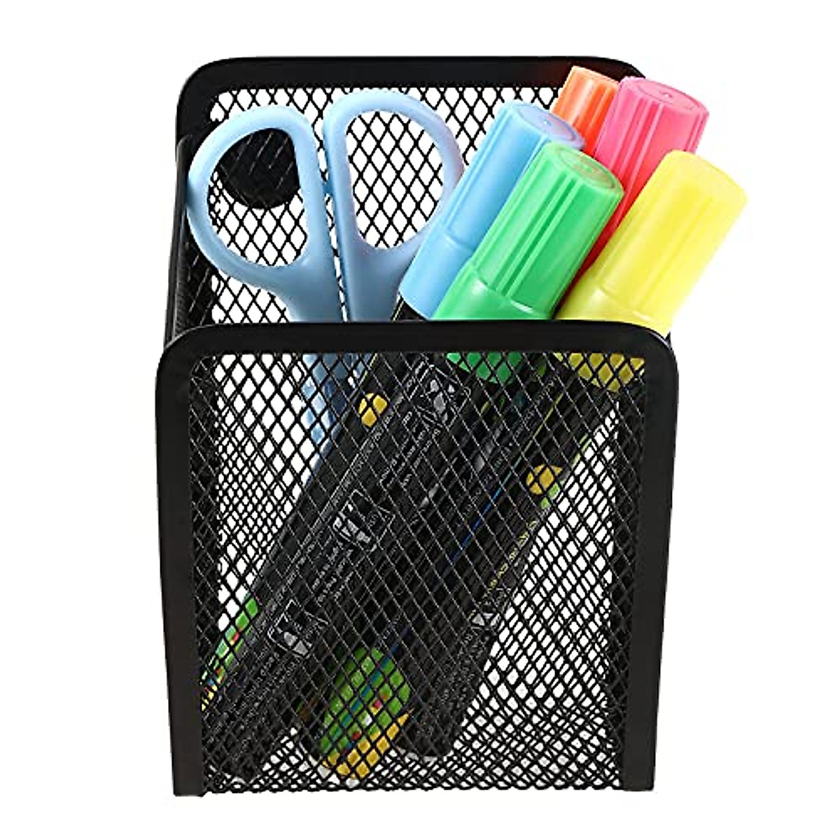 Sanpaint Magnetic Pencil Holder,Mesh Stainless Steel Pen Basket, Metal Writing Utensil Storage Organizer for Whiteboard,Blackboard,Kitchen, Locker, Home, or Office