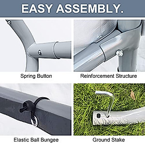 Morngardo Storage Shed Outdoor Portable Garage Car Shelter Carport Waterproof Canopy Kit Tent Heavy Duty for Bike, Motorcycle, Gardening Vehicle (6’ x 6‘ x 7‘)