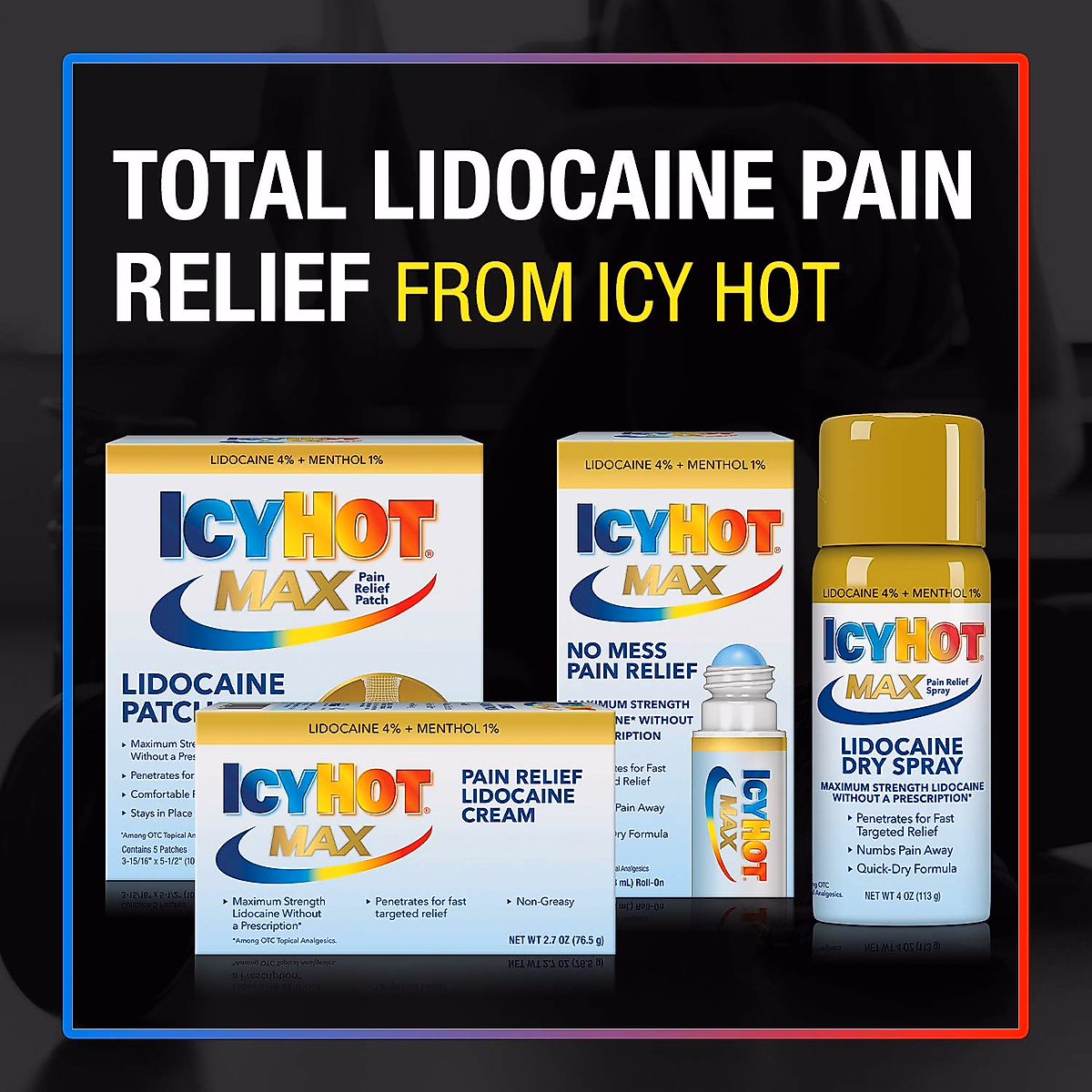 Icy Hot Original Pain Relieving Cream 1.25 oz. Powerful Pain Relief for Muscles & Joints White