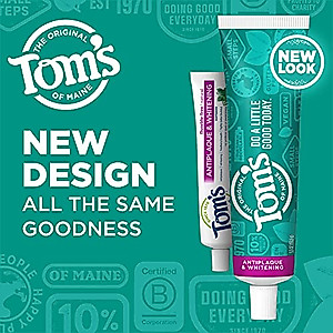 Tom's of Maine Antiplaque & Whitening Fluoride-Free Peppermint Toothpaste, 5.5 oz