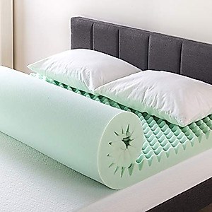 Best Price Mattress 4 Inch Egg Crate Memory Foam Mattress Topper with Calming Aloe Infusion, CertiPUR-US Certified, Full, Green