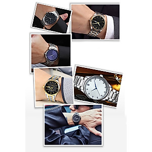 BINLUN Stainless Steel Watch Bands 12mm-24mm Universal Metal Replacement Watch Straps SmartWatch Bracelets Links Straight & Curved Ends Men Women 6 Colors(Silver,12mm)