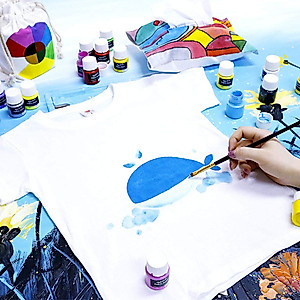 Mont Marte Signature Fabric Paint, 12pc x 0.7oz (20ml), Suitable for DIY Fashion and Homewares