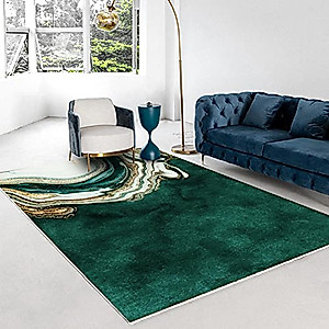 Livingart 6x9ft Jade Green Area Rug for Living Room Marble Swirl Vintage Entryway Carpets Bedroom Diningroom Play Room Contemporary Pattern Robust Floor Cover Runner Rugs Distressed Cool Carpet