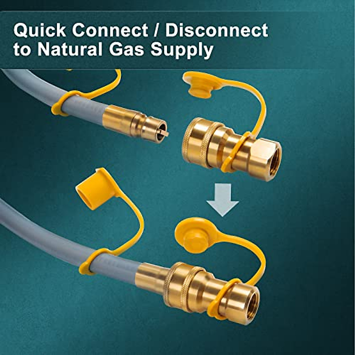 GASPRO 1/2" ID Natural Gas Hose, Low Pressure LPG Hose with Quick Connect, for Weber, Char-broil, Pizza Oven, Patio Heater and More, 12-Foot