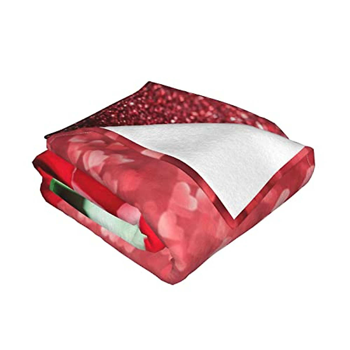 Flannel Throw 60"X50" Rose Flower Fleece Blanket Soft Comfy Pompom Fringe Blanket Throws for Outdoor and Indoor