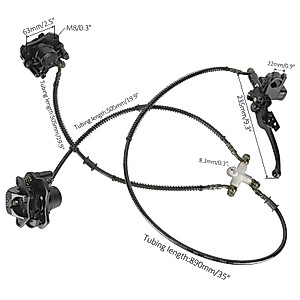 YC Yier Rear Axle Kit 48V 1000W Electric Motor Differential Gearbox Controller Hand Throttle Hydraulic Brake Assembly DIY Parts For Go Kart Golf Cart ATV Quad Buggy Trike Tricycle 4 Wheeler (40" Axle)