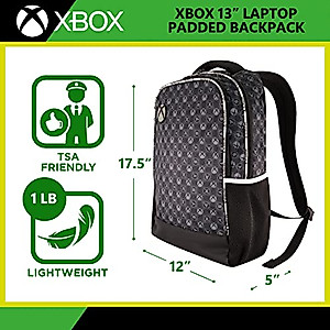 Concept One Microsoft Xbox 13 Inch Sleeve Laptop Backpack, Padded Computer Bag for Commute or Travel, Black