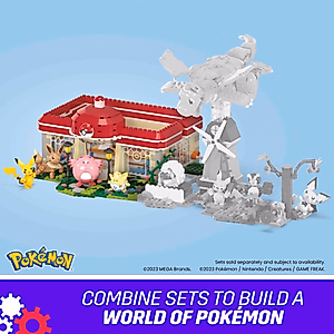 MEGA Pokémon Building Toys Set Forest Pokémon Center with 648 Pieces, 4 Poseable Characters, for Kids