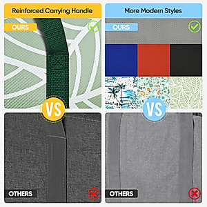 BALEINE 2Pk Insulated Reusable Grocery Bags, Collapsible Cooler Bag for Groceries, Heavy Duty Large Insulated Bag (16''x9''x13'', Antique Foliage)