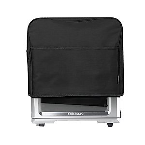 Crutello Convection Toaster Oven Cover with Storage Pockets, Large Toaster Cover - Fits Machines Up to 17 x 15 x 14 Inches - Black Toaster Ovens Countertop Cover