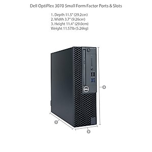 Dell OptiPlex 3070 SFF Small Form Factor Desktop - 9th Gen Intel Core i7-9700 8-Core CPU up to 4.70GHz, 32GB DDR4 Memory, 1TB SSD, Intel UHD Graphics 630, DVD Burner, Windows 10 Pro (Renewed)