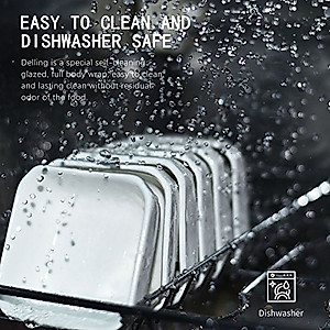 DELLING Ultra-Strong 3 Oz Ceramic Dip Bowls Set, White Dipping Sauce Bowls/Dishes for Tomato Sauce, Soy, BBQ and other Party Supplies - Set of 6