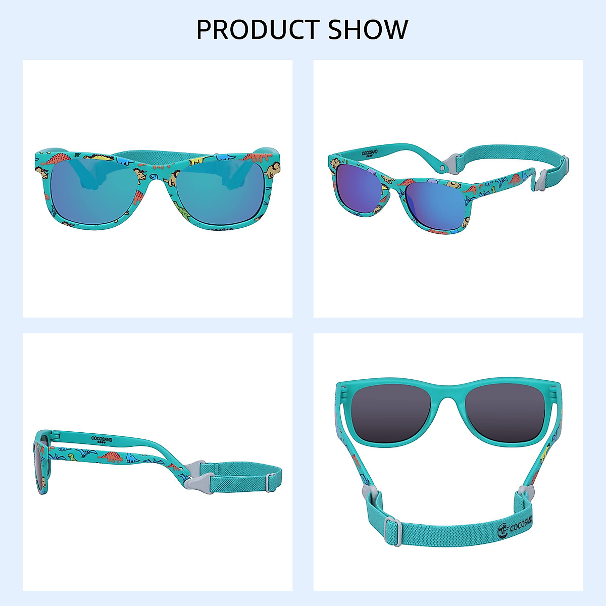 COCOSAND Flexible Baby Sunglasses with Strap Polarized UV Protection for Toddler Infant Newborn Boys Grils Age 0-24 Months