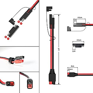 ELFCULB 10AWG SAE to Anderson Adapter,Solar Connector to SAE Extension Cable,Compatible with Solar Generator Portable Power Station(2FT)