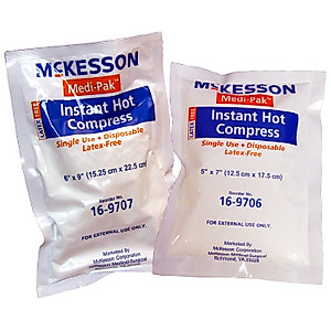 McKesson 16-9706 Medi-Pak Instant Hot Compress, 5" Width, 7" Length, 5" Width, 7" Length (Pack of 24)