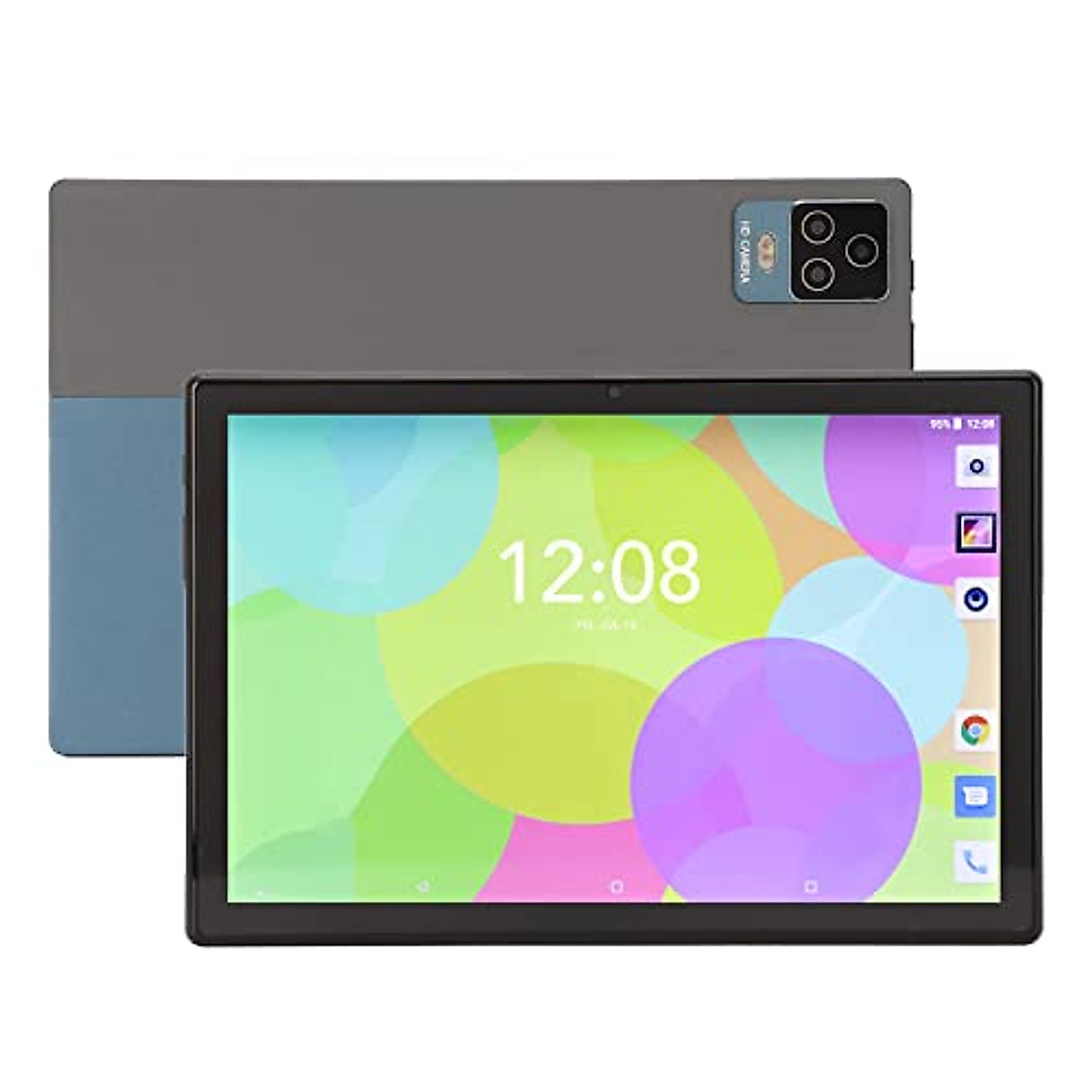 HEEPDD 10.1 Inch Tablet, 100-240V 4GB 32GB Blue Calling Tablet 5MP Front 13MP Rear 2.4G 5G Dual Band with OTG Cable for Android 8.1 (US Plug)